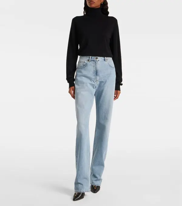 Valentino Garavani Mid-rise Wide-leg Jeans