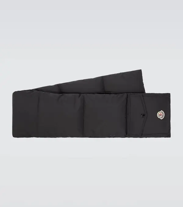 Moncler Logo Quilted Down Scarf - Black