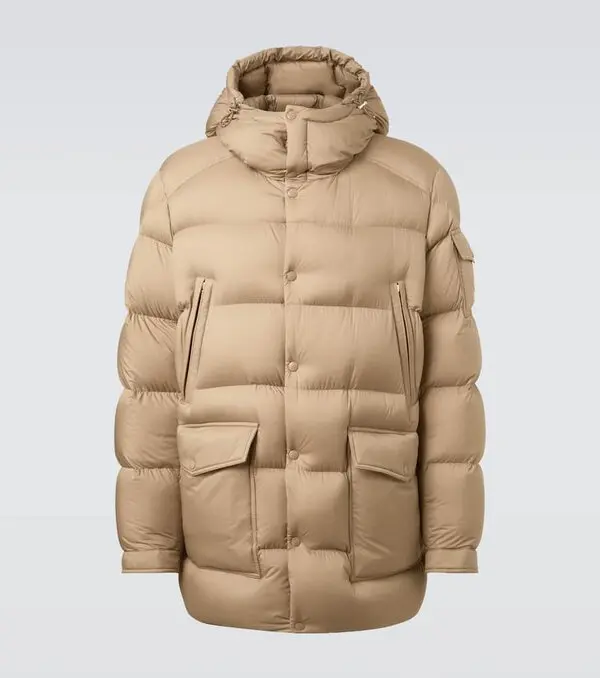 Moncler Bretagne Hooded Down Jacket - Beige