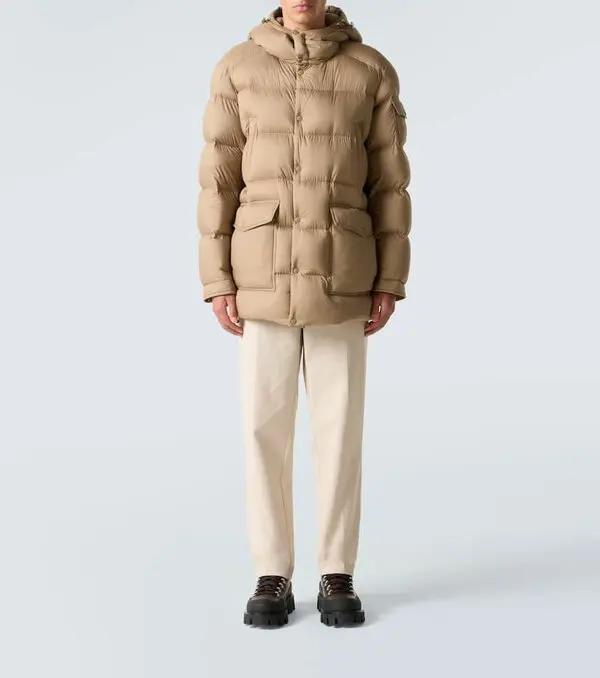 Moncler Bretagne Hooded Down Jacket - Beige