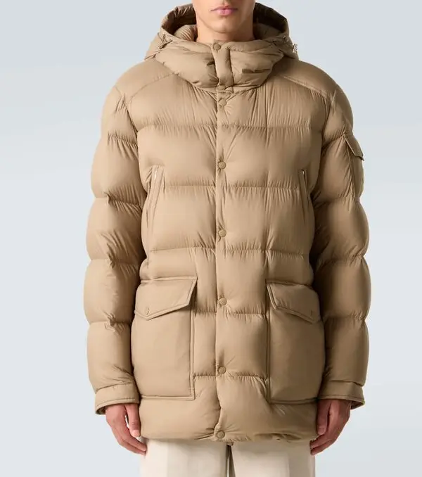 Moncler Bretagne Hooded Down Jacket - Beige