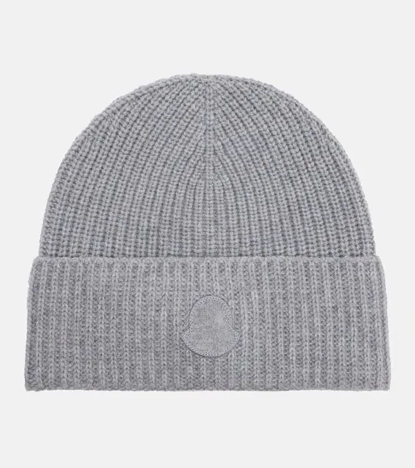 Moncler Ribbed Cashmere Beanie - Grey