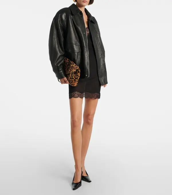 Saint Laurent Anne-marie Leather Slingback Pumps - Black