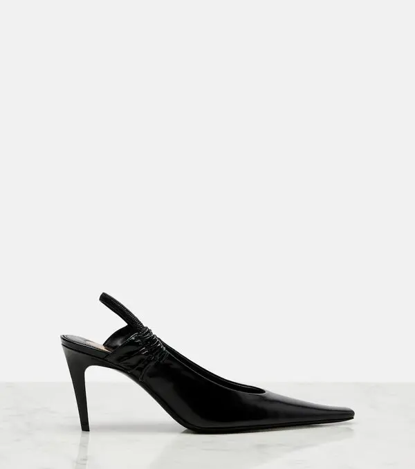 Saint Laurent Anne-marie Leather Slingback Pumps - Black