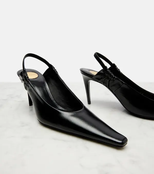 Saint Laurent Anne-marie Leather Slingback Pumps - Black
