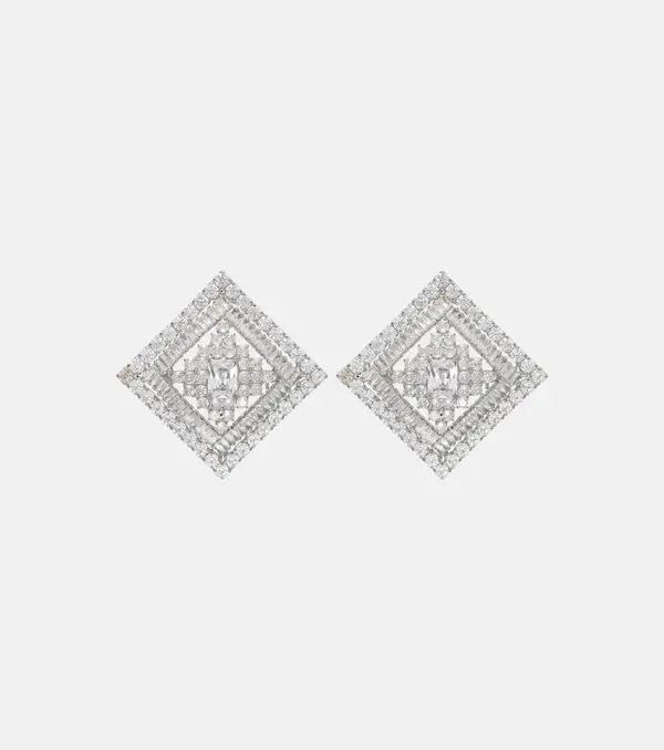 Rebecca Vallance Louise Crystal-embellished Earrings - Silver