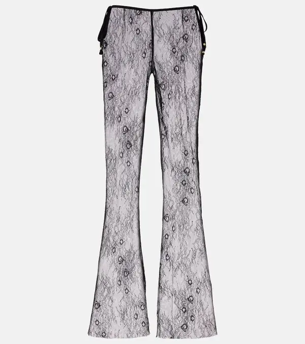 BANANHOT Allen Sheer Lace Wide-leg Pants