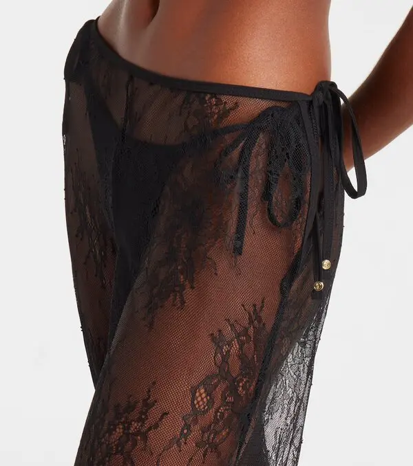 BANANHOT Allen Sheer Lace Wide-leg Pants