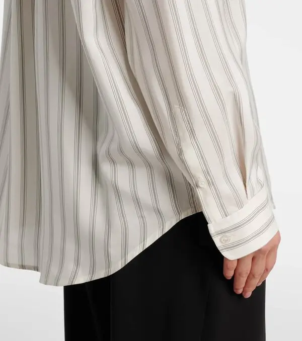THE ROW Eirlys Striped Silk Poplin Shirt