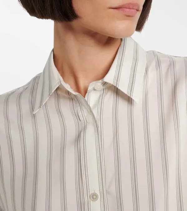 THE ROW Eirlys Striped Silk Poplin Shirt