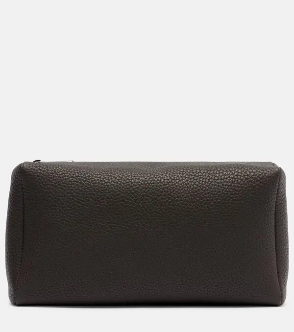 THE ROW Squared Compact Leather Clutch - Grey