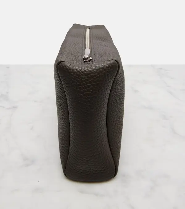 THE ROW Squared Compact Leather Clutch - Grey