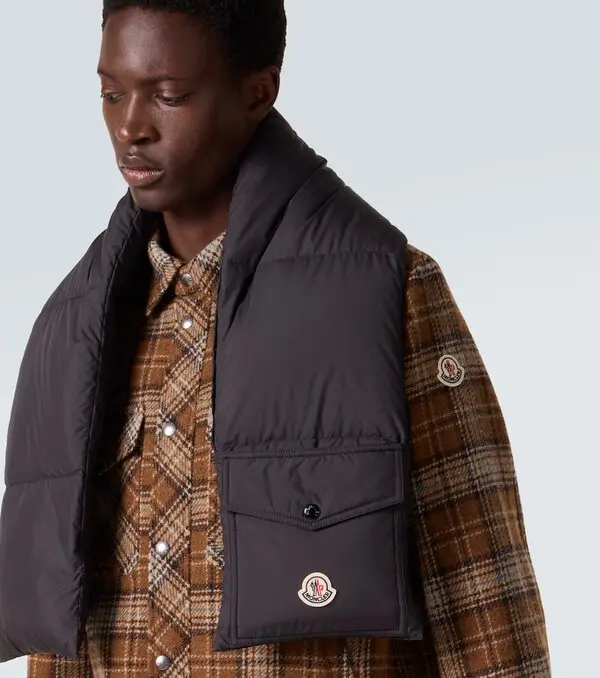 Moncler Logo Quilted Down Scarf