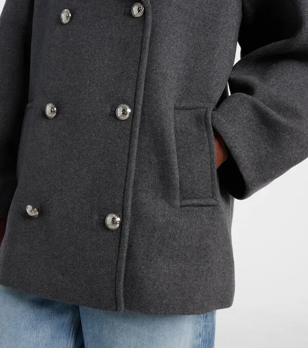 GANNI Oversized Wool-blend Pea Coat