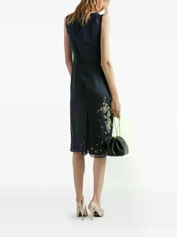 Prada Embroidered Silk Midi Dress