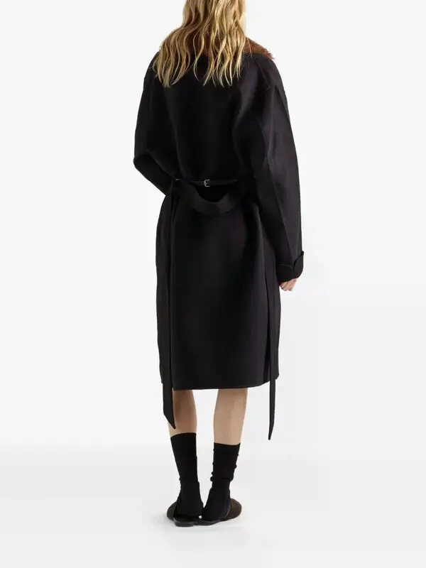 Prada Belted Coat With Shawl Lapels