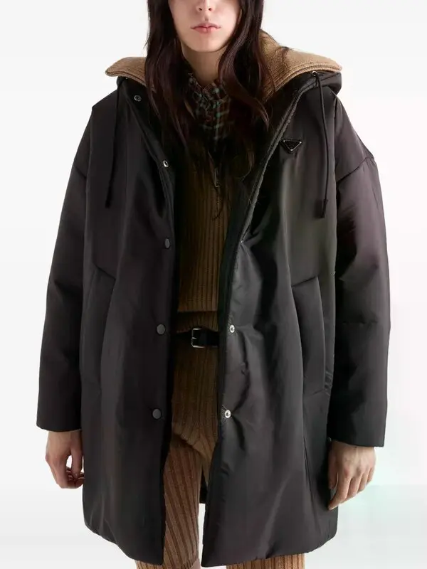 Prada Hooded Snap-fit Fastening Coat