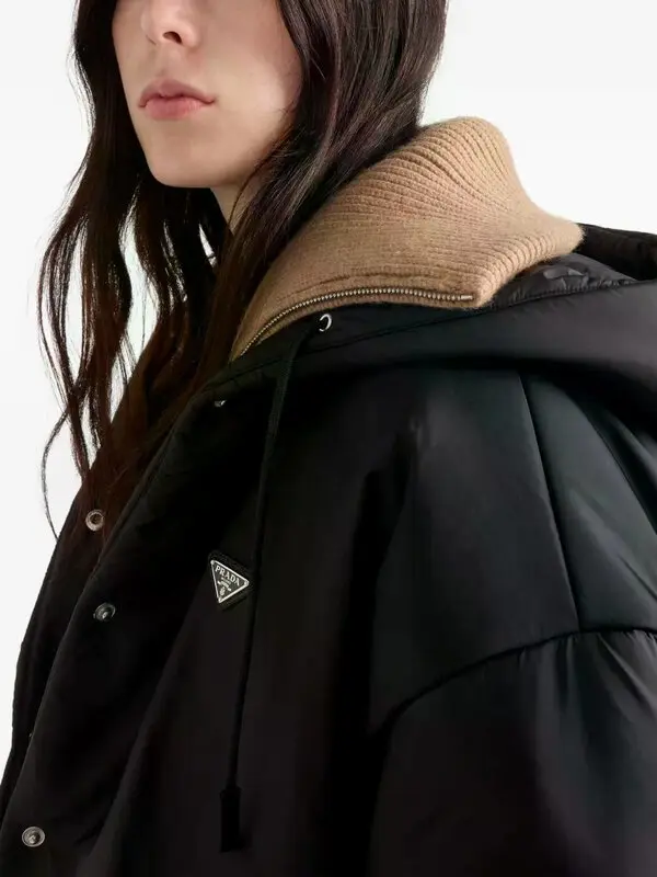 Prada Hooded Snap-fit Fastening Coat
