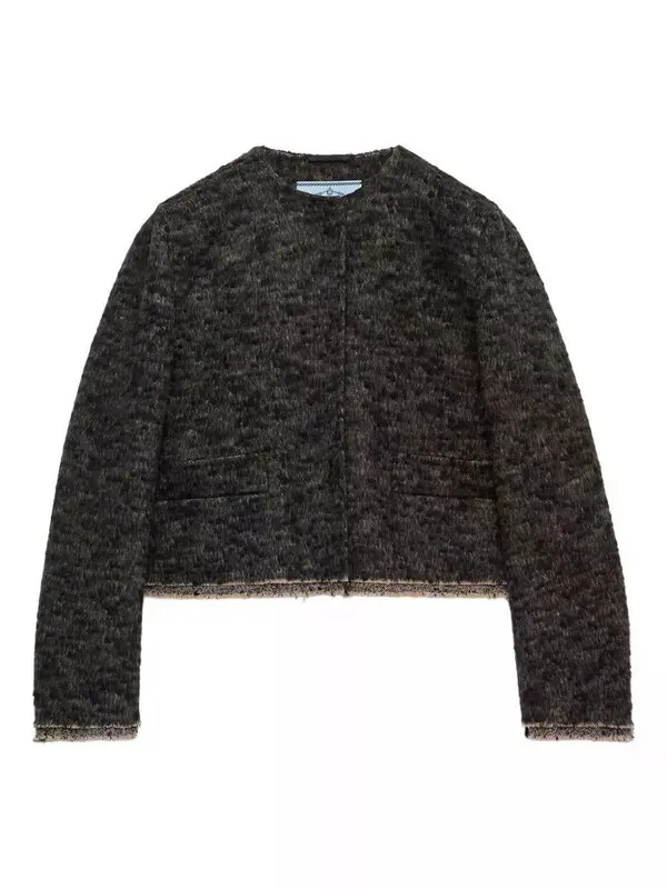 Prada Contrast-trim Jacket - Grey