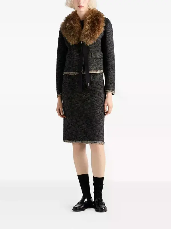 Prada Contrast-trim Jacket - Grey