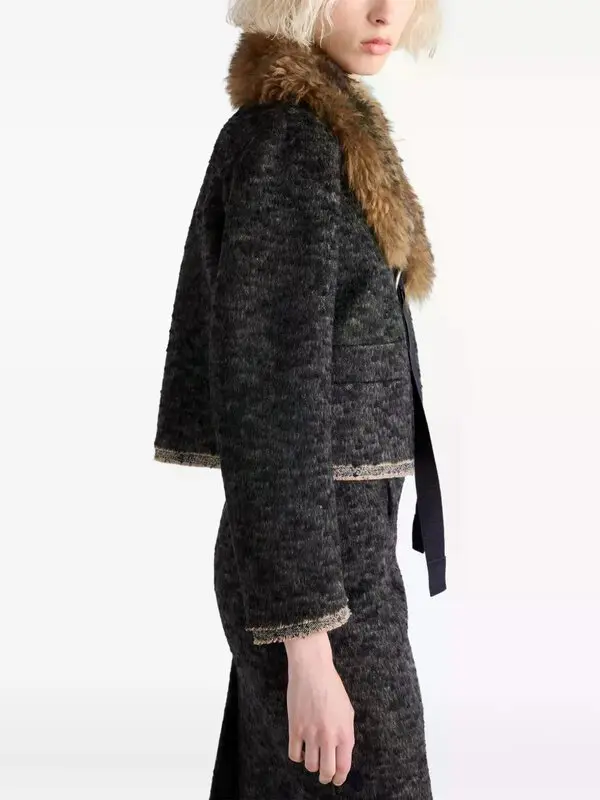 Prada Contrast-trim Jacket - Grey