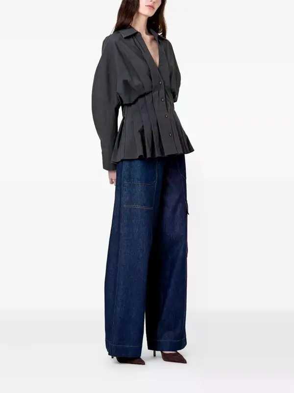 NICHOLAS Pleated Shirt - Grey