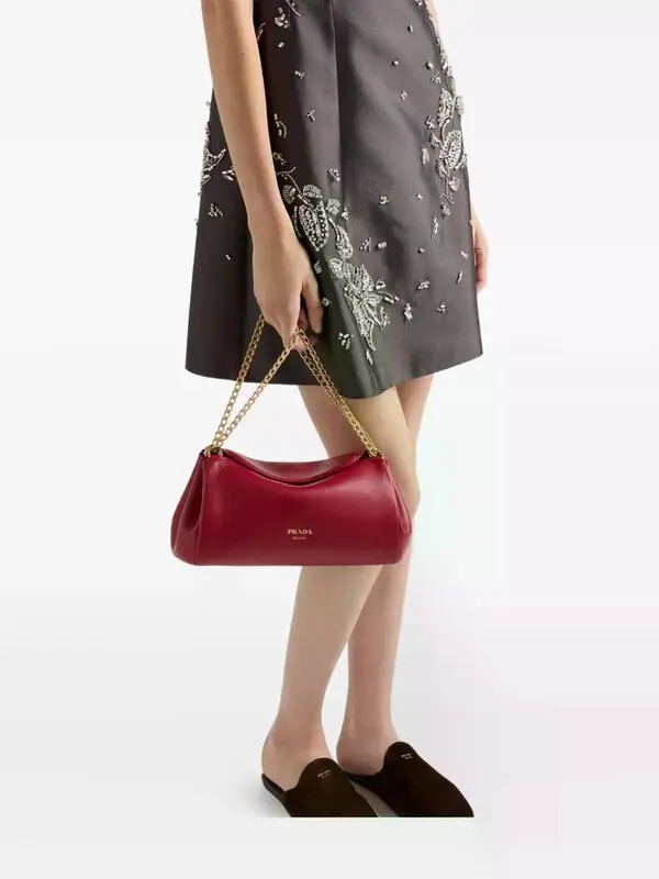 Prada Embroidered Silk And Wool Mini-dress