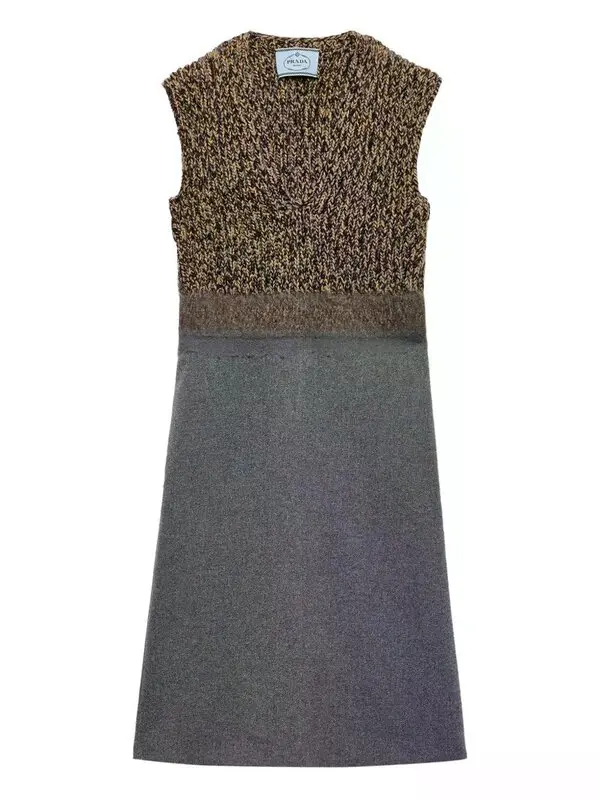 Prada Wool V-neck Dress - Grey