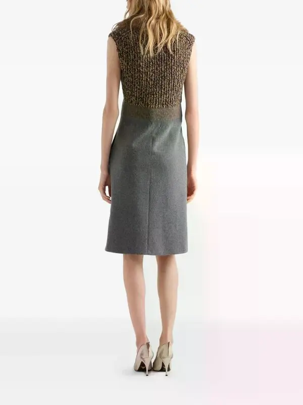 Prada Wool V-neck Dress - Grey