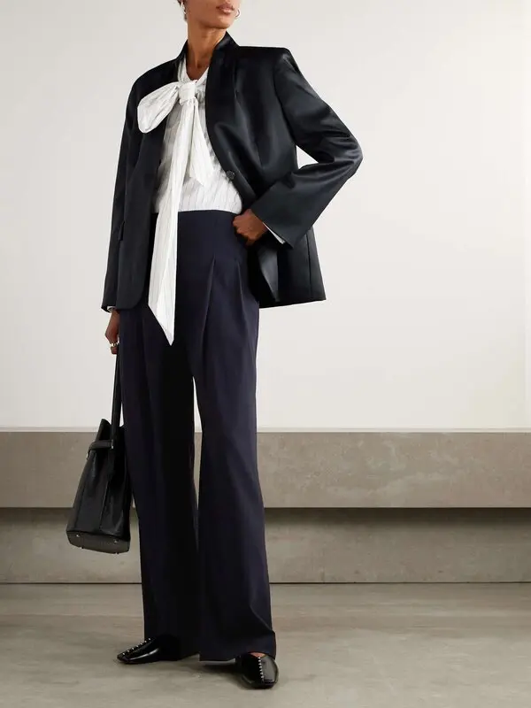 TWP Carries Pleated Wool-crepe Wide-leg Pants