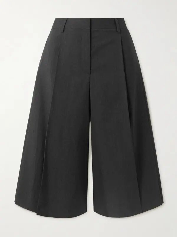TWP Stefens Pleated Wool Culottes - Gray