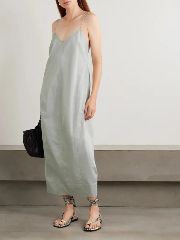ST. AGNI Recycled-taffeta Midi Dress