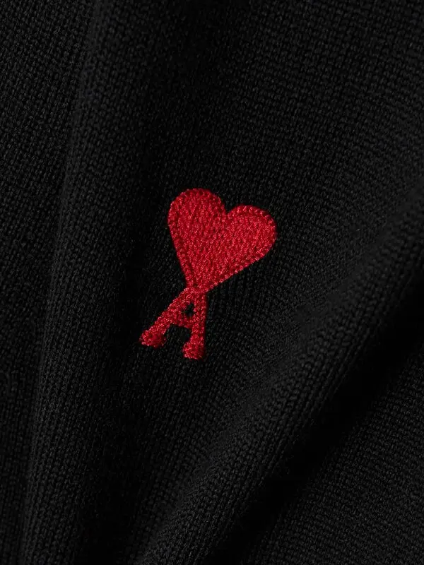 Ami Embroidered Wool Cardigan