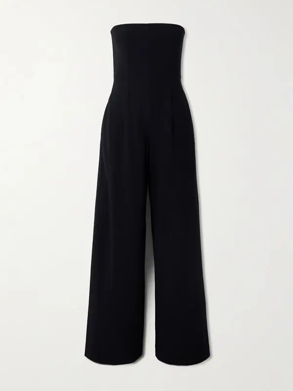 TWP Jade Strapless Wool-crepe Jumpsuit - Blue