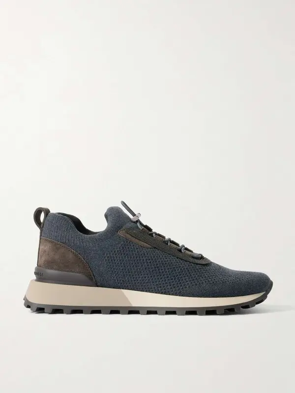 Brunello Cucinelli Bead-embellished Wool-blend Sneakers