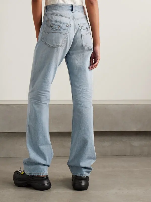Balenciaga City Studded High-rise Straight-leg Jeans - Blue