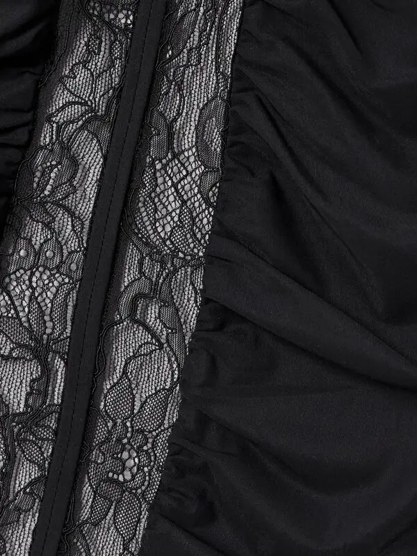 Stella McCartney Lace-trimmed Ruched Bodysuit