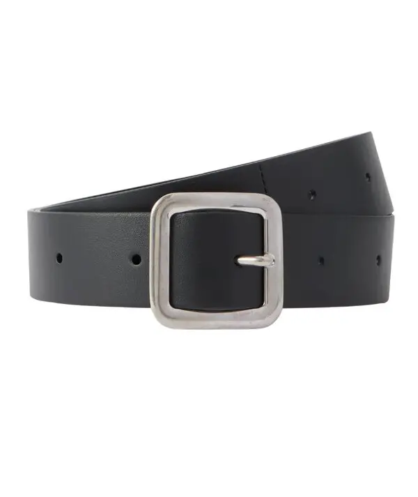 JIL SANDER Slim Leather Belt - Black