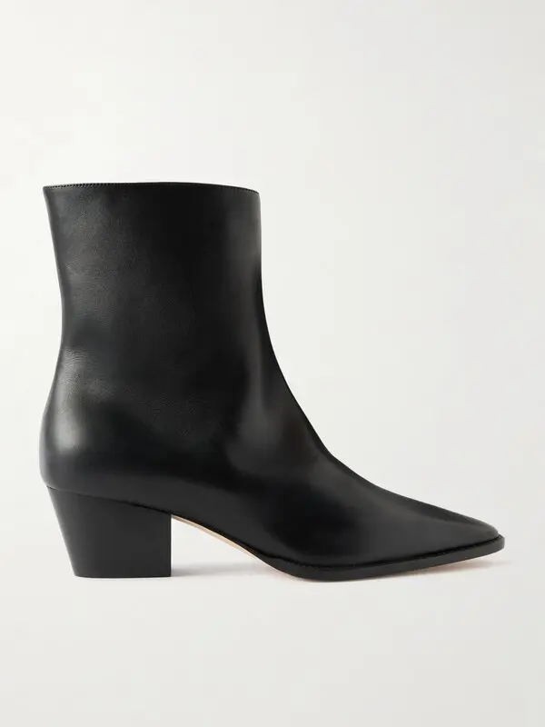 Manolo Blahnik Aliera 50 Leather Ankle Boots