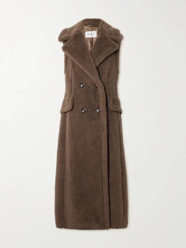 Max Mara Boario Belted Alpaca-blend Double-breasted Coat - Metallic