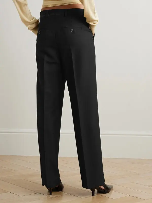 TOTEME Recycled Grain De Poudre Straight-leg Pants
