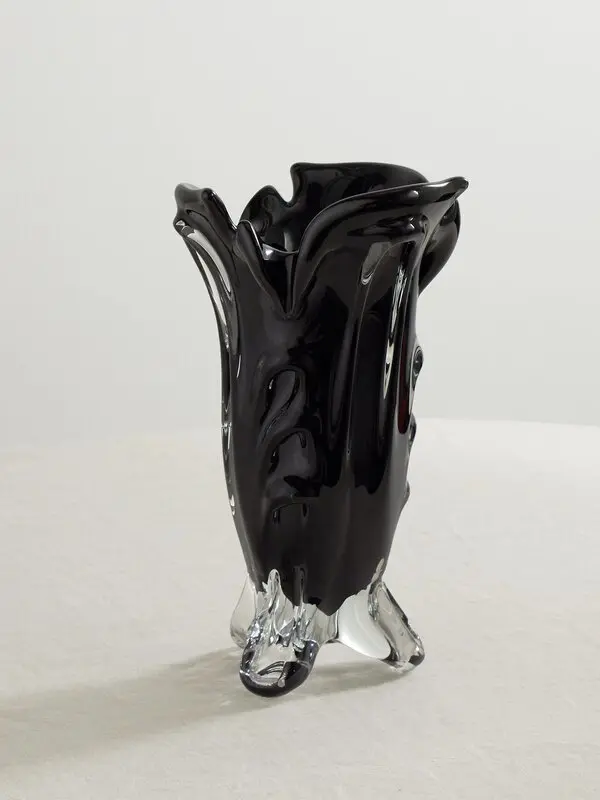 LOUISE ROE Drape Glass Vase - Black