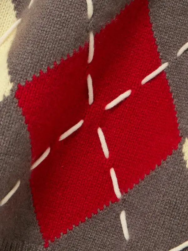 Arch4 Courchevel Embroidered Argyle Cashmere Turtleneck Sweater