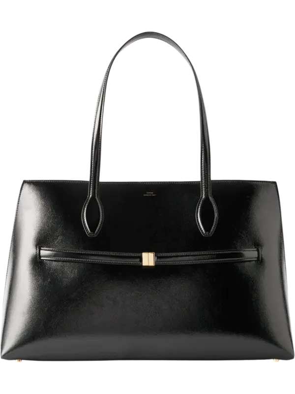 TOTEME Naplack Crinkled Patent-leather Tote - Black