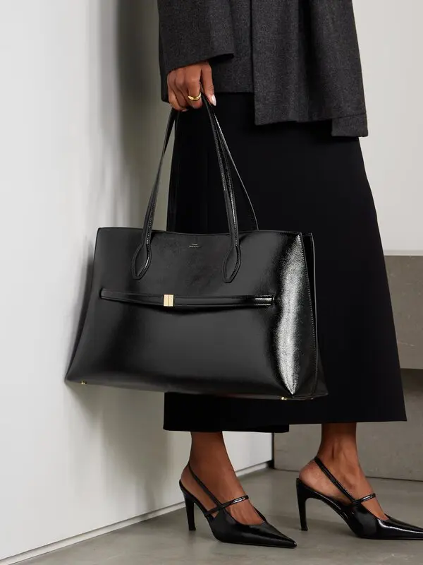TOTEME Naplack Crinkled Patent-leather Tote