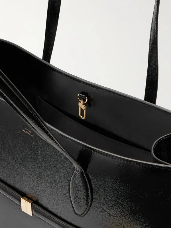 TOTEME Naplack Crinkled Patent-leather Tote