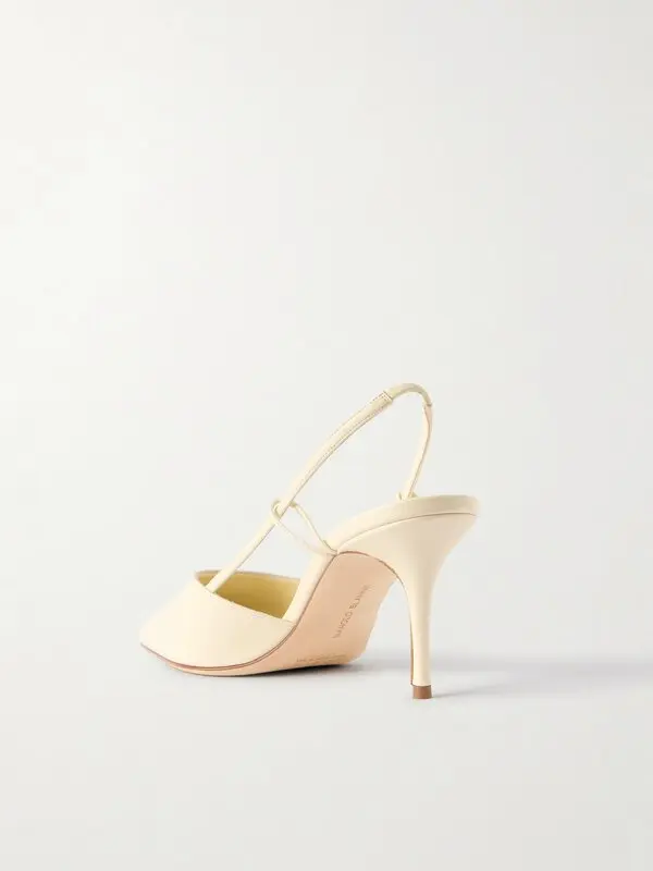Manolo Blahnik Touki 70 Leather Slingback Pumps