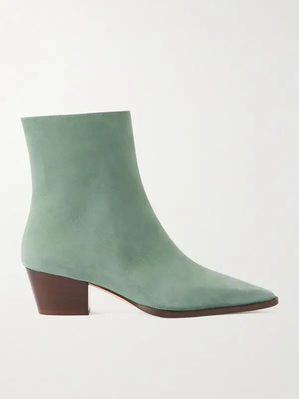 Manolo Blahnik Aliera 50 Nubuck Ankle Boots - Green