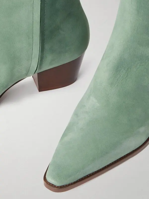 Manolo Blahnik Aliera 50 Nubuck Ankle Boots - Green