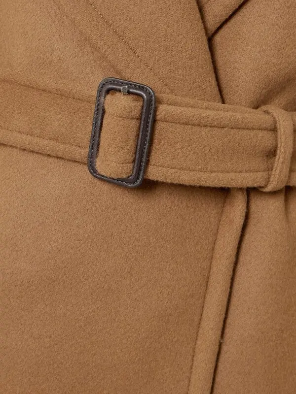 Stella McCartney Double-breasted Belted Wool Coat - Brown